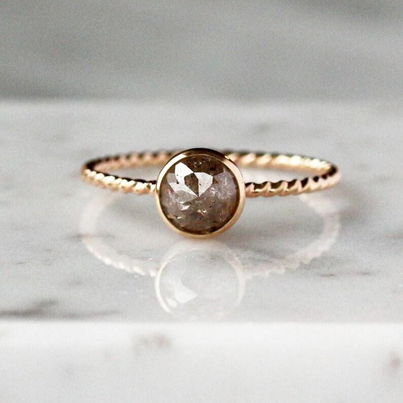 Natural Color Rose Cut Diamond Ring Your Choice of Diamond - Etsy