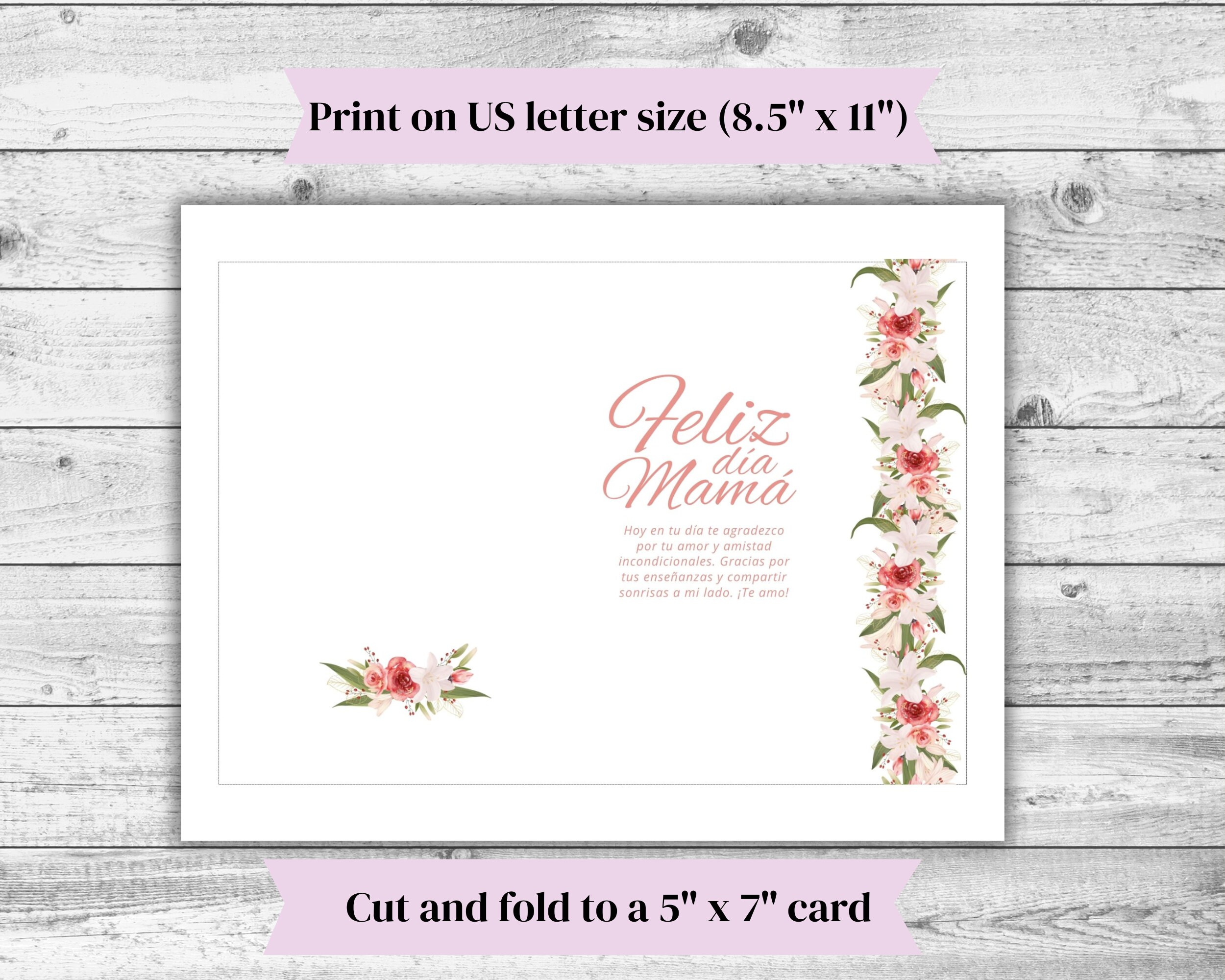 Dia De Las Madres Printable Card Mother S Day Spanish Printable Card