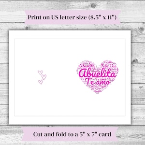 Dia De Las Madres Abuelita Printable Card, Mother's Day Spanish ...