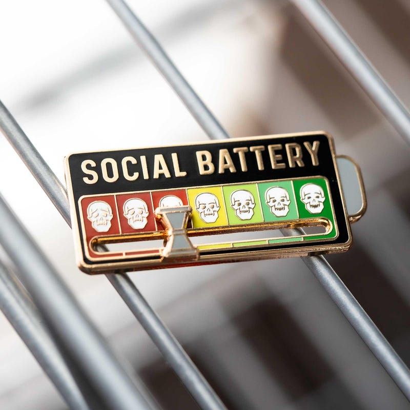 Social Battery Badge - Etsy