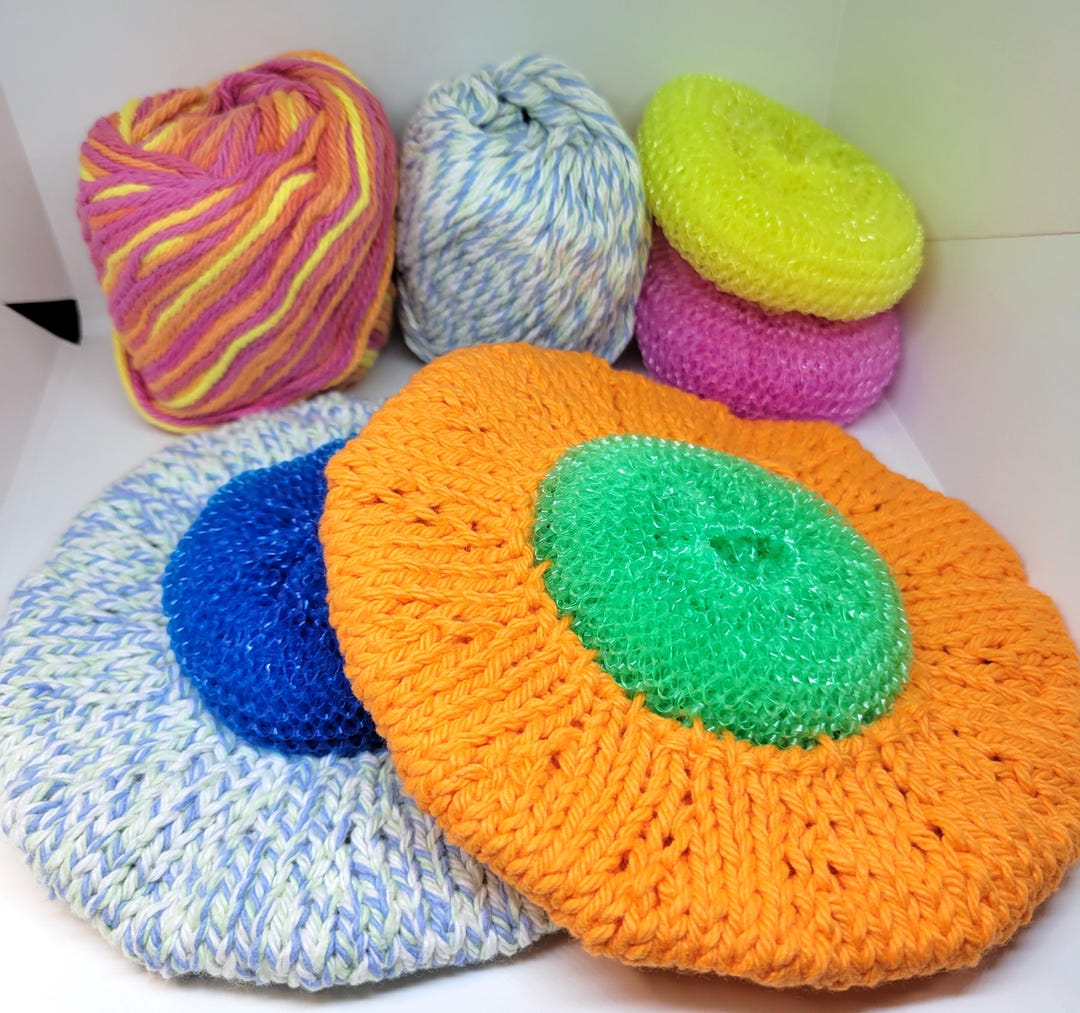 Easy Knit Dish Cloth Scrubber Kit - Includes Pattern, Yarn & 3 ...