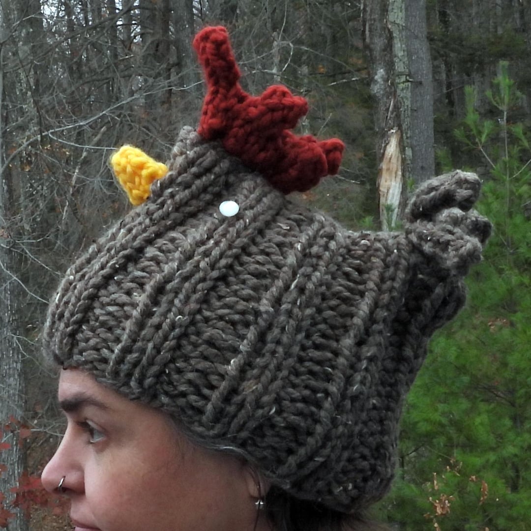 Snappy Happy Rooster Beanie Easy Chicken Hat Pattern for Knitters - Etsy