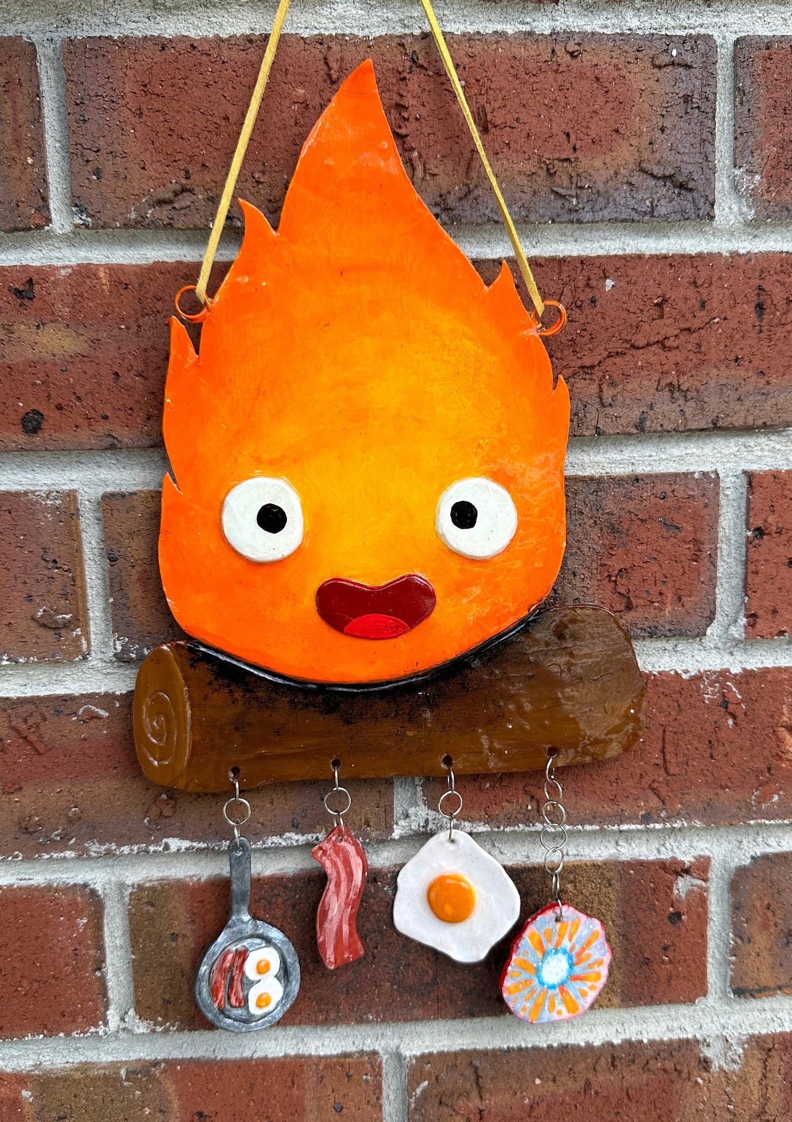 Howls Moving Castle Calcifer Wall Hanging Decoration Made With Polymer ...