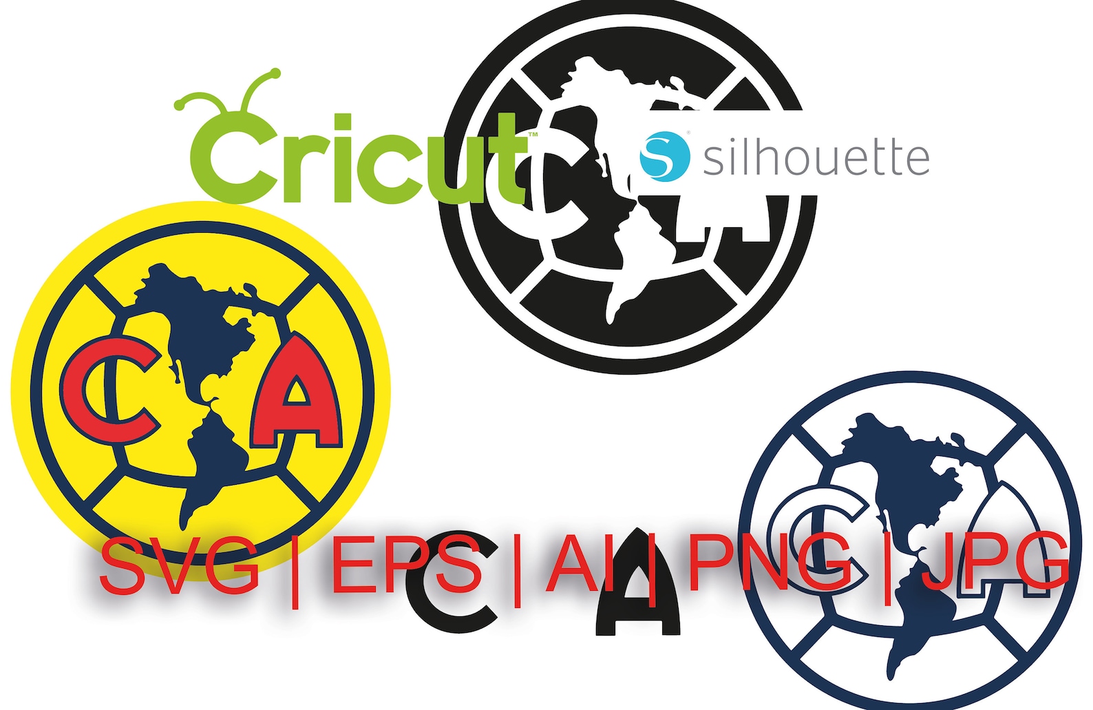 LOGO AMERICA (svg,ai,png,eps) Separado por colores - Etsy México