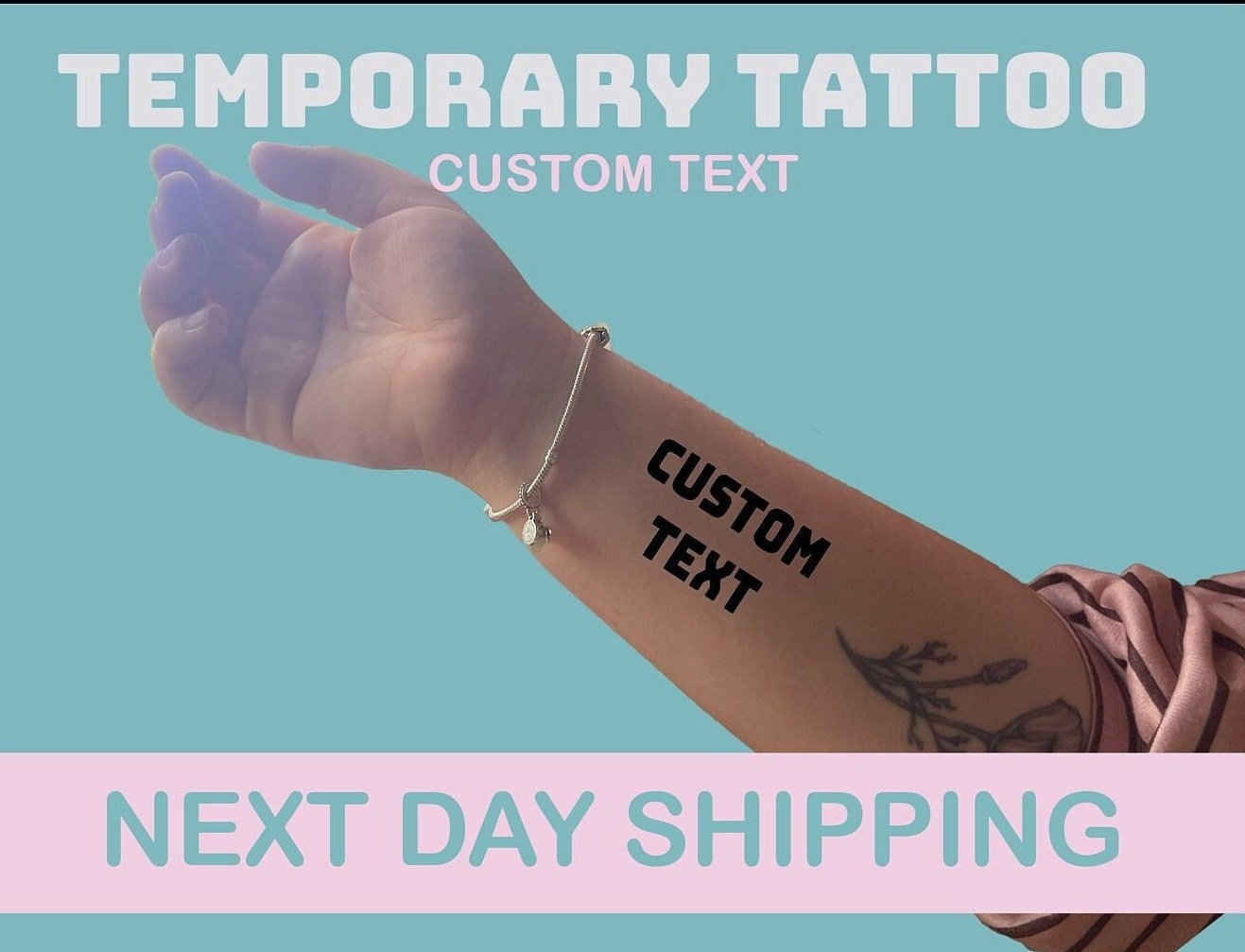 Custom Temporary Text Tattoos: Personalized for Weddings, Birthdays ...