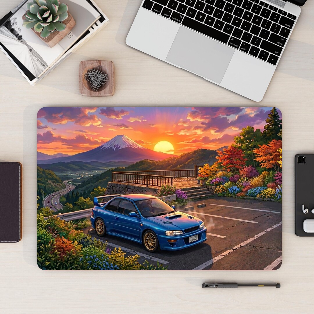 Classic Sports Car Sunset Desk Mat - Peak Landscape Mouse Pad ...