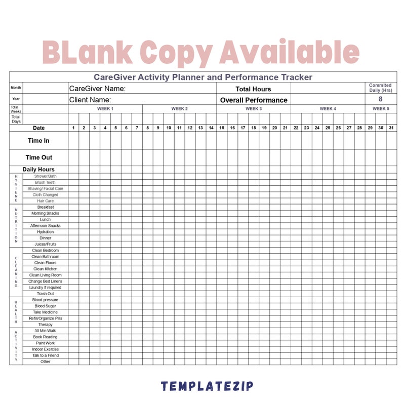 Caregiver Planner | Elderly Care Schedule & Task Log (google Sheets) - Etsy
