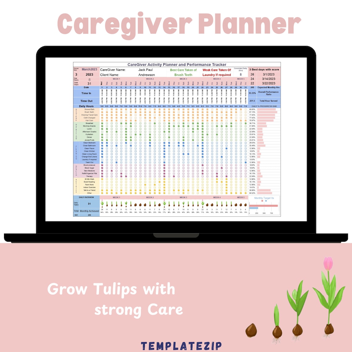 Caregiver Planner Elderly Care Template| Caregiver Tasks Log ...