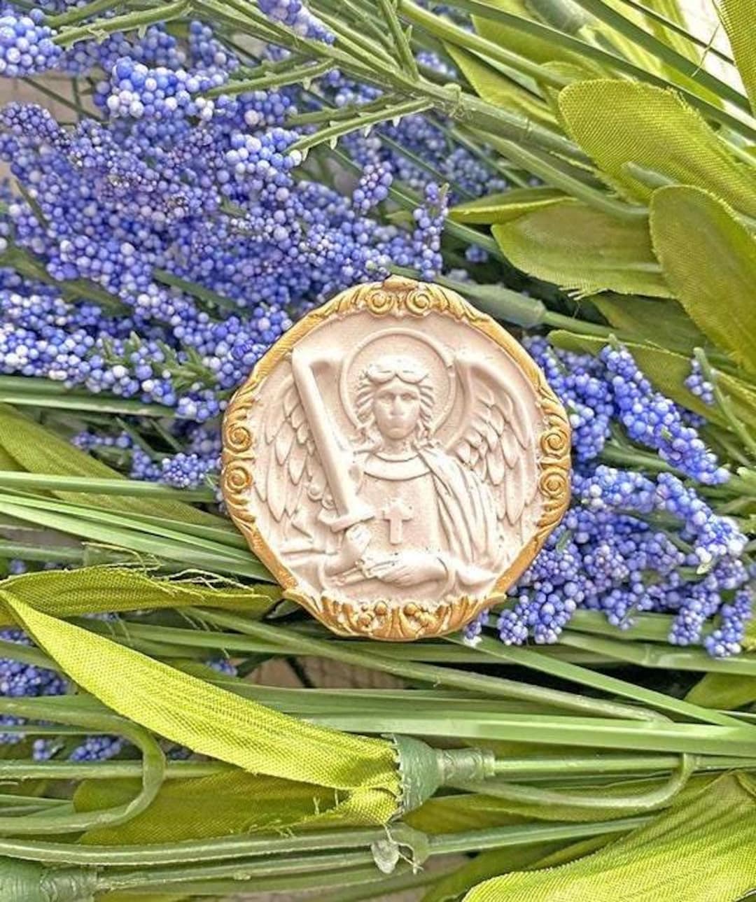Saint Michael Intaglio, Cast Plaster, Religious - Etsy