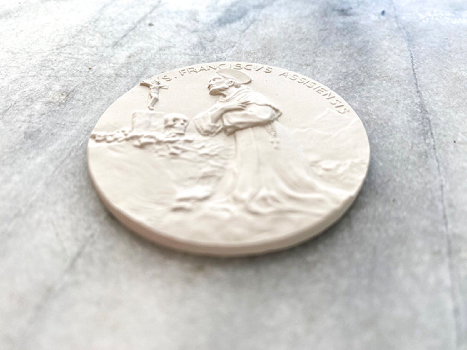 St Francis Intaglio, Cast Plaster, Religious - Etsy