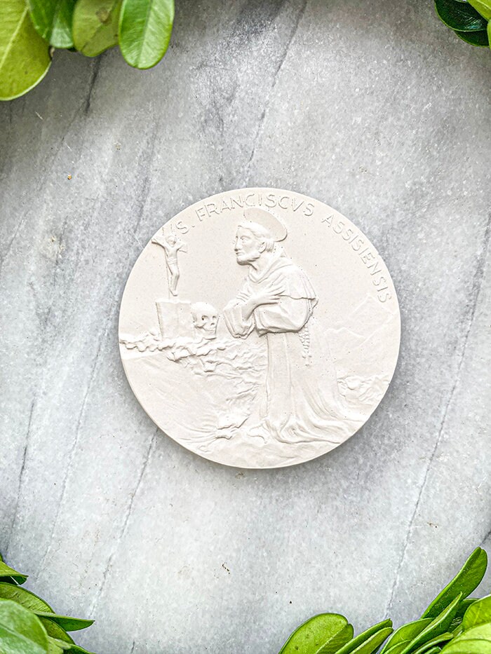 St Francis Intaglio, Cast Plaster, Religious - Etsy