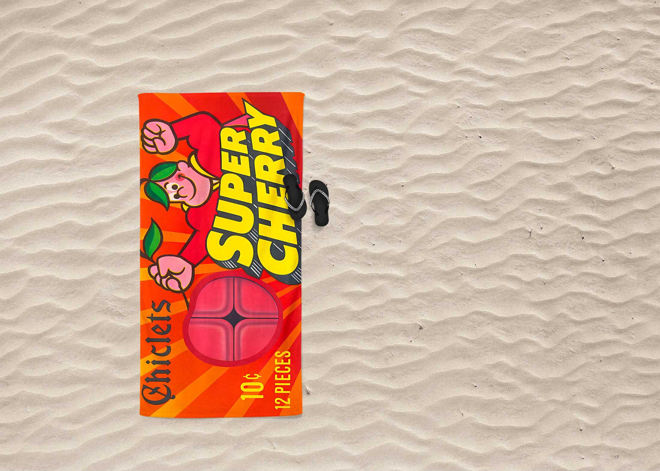 Chiclets Super Cherry 10 Cent Gum Box 1970's Beach Towel - Etsy