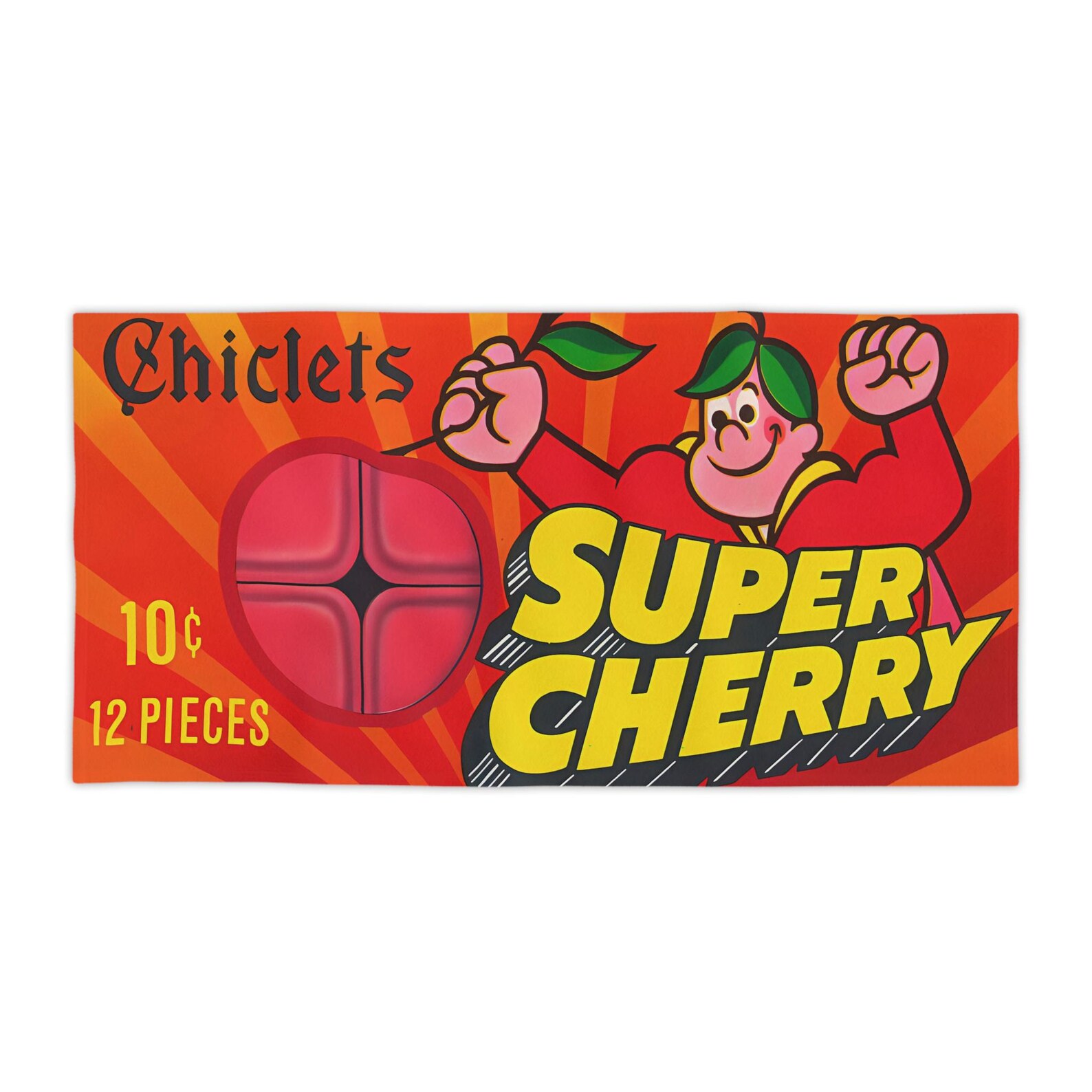 Chiclets Super Cherry 10 Cent Gum Box 1970's Beach Towel - Etsy