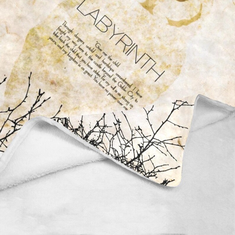 Labyrinth Front Book Vintage Style 80s Ultra-soft Micro Fleece Blanket ...
