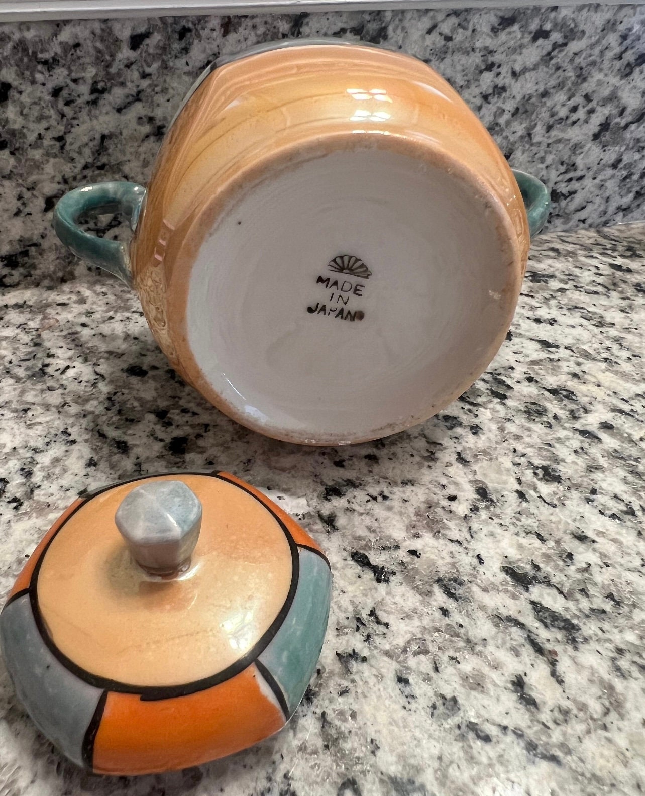 Vintage Hand Painted Lusterware Sugar Bowl Made in Japan - Etsy