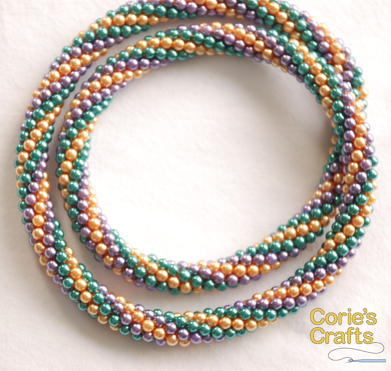 Mardi Gras Beaded Necklace, Handmade Beaded Fat Tuesday Jewelry Set ...