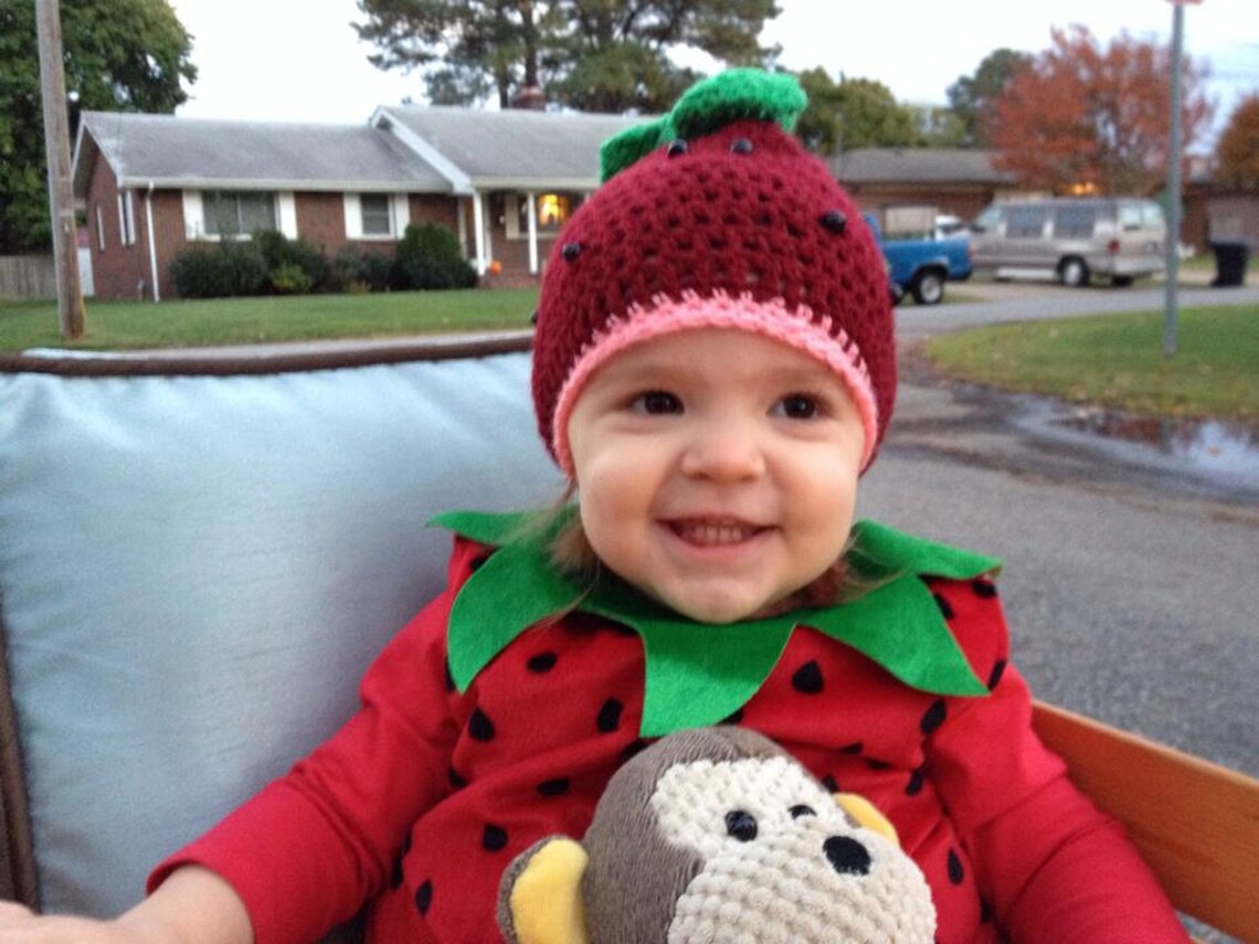 Handmade Sweet Strawberry Crocheted Baby Hat Strawberry Hat - Etsy