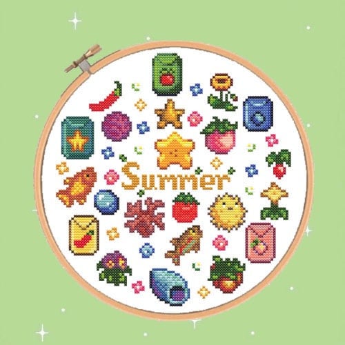 Stardew Summer - Cute, Stardew Valley, Plants, Flowers, Cross Stitch ...