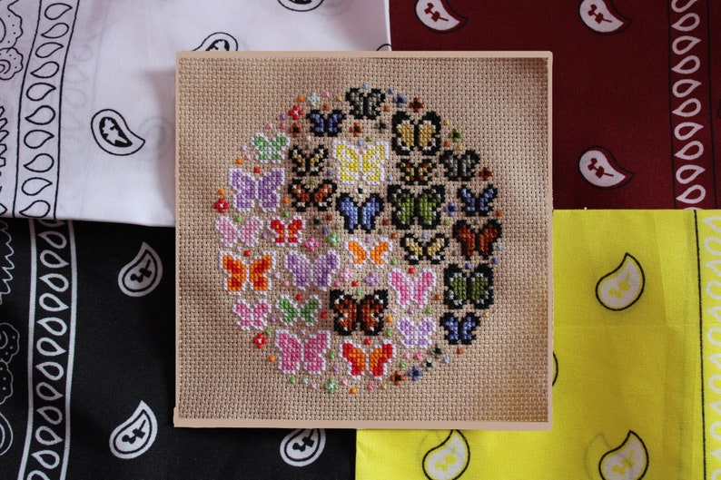 Yin Yang Butterfly and Moth, Cross Stitch Pattern, PDF Downloadable ...