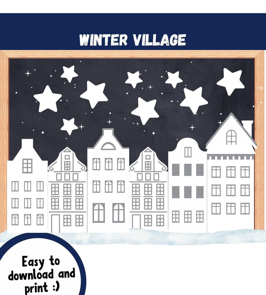 Winter Village Bulletin Board - Etsy