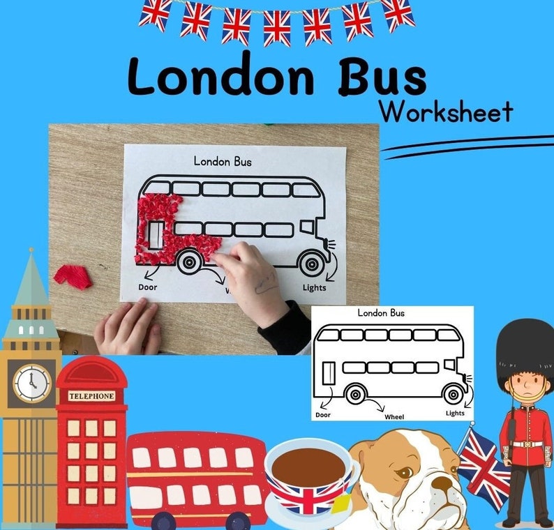 London Bus Craft Worksheet - Etsy