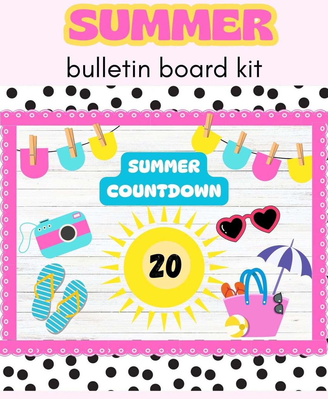 Summer Countdown Bulletin Board Kit - Etsy