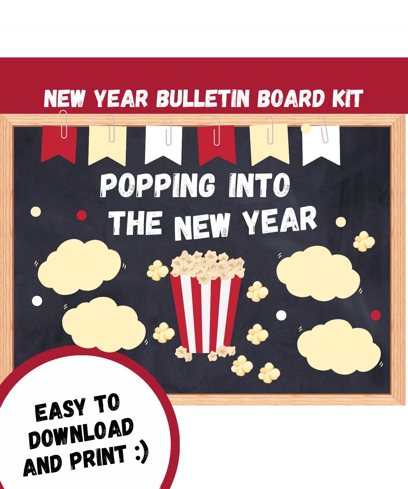Popping Into the New Year Bulletin Board Kit - Etsy