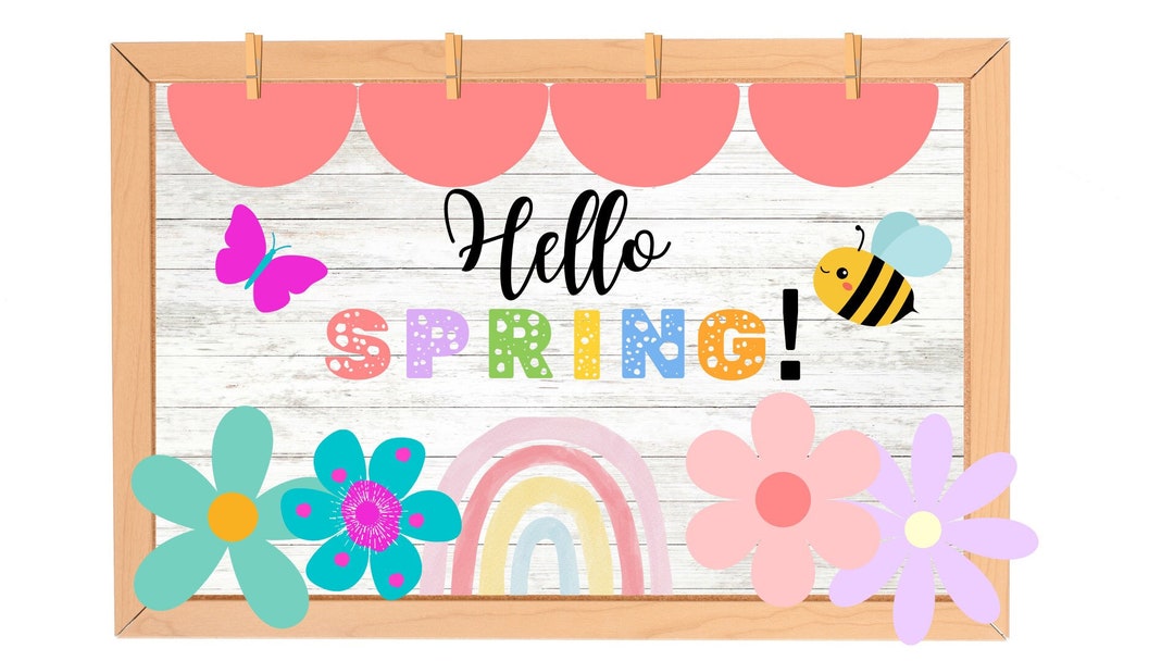Hello Spring Classroom Bulletin Board - Etsy