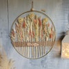 Boho Hoop With Beige Dried Flowers, Gold Floral Hoop, Wall Hanging ...