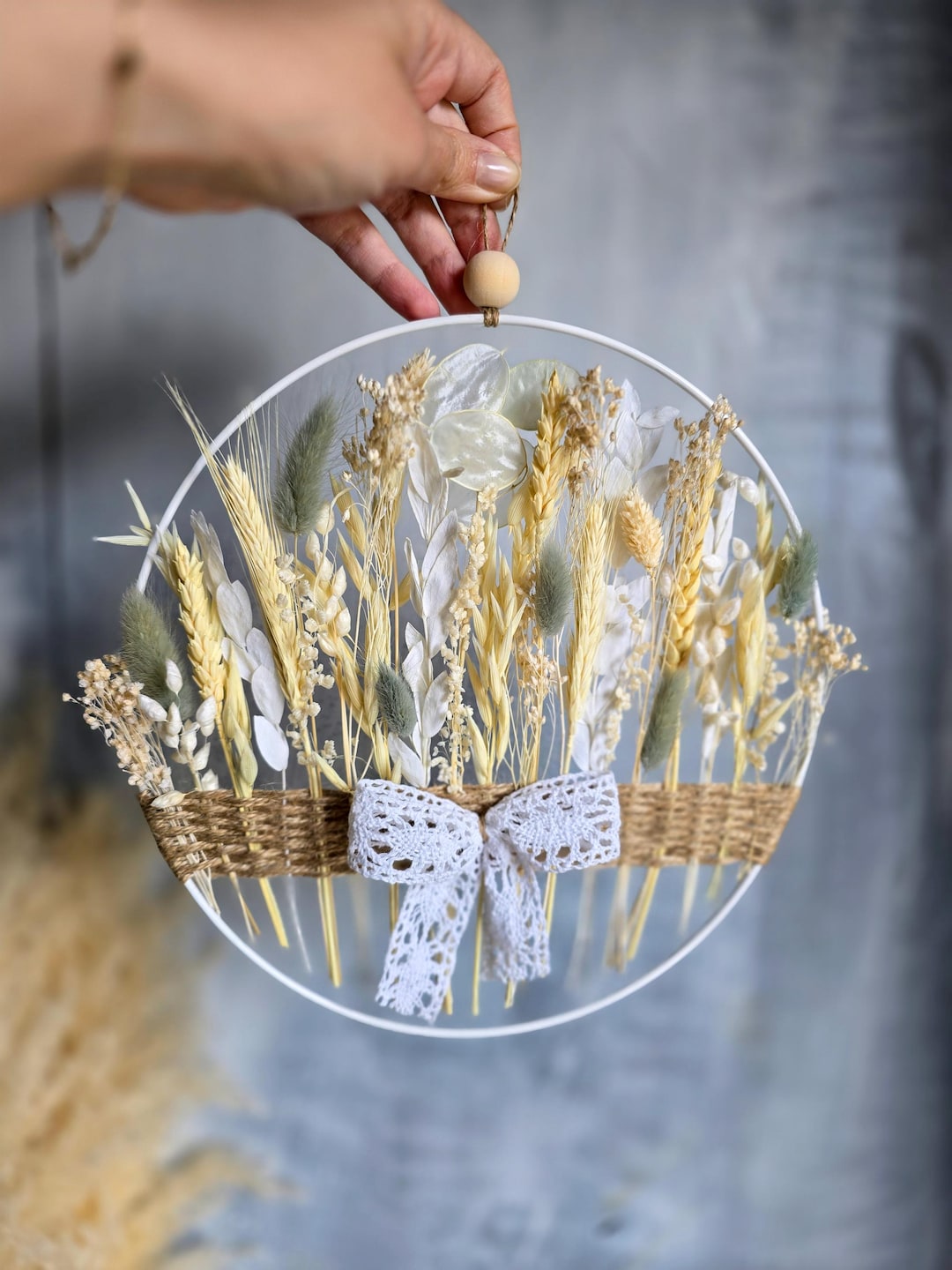 Neutral Wall Decor With Dried Flowers for Cozy Homes, Unique Floral ...
