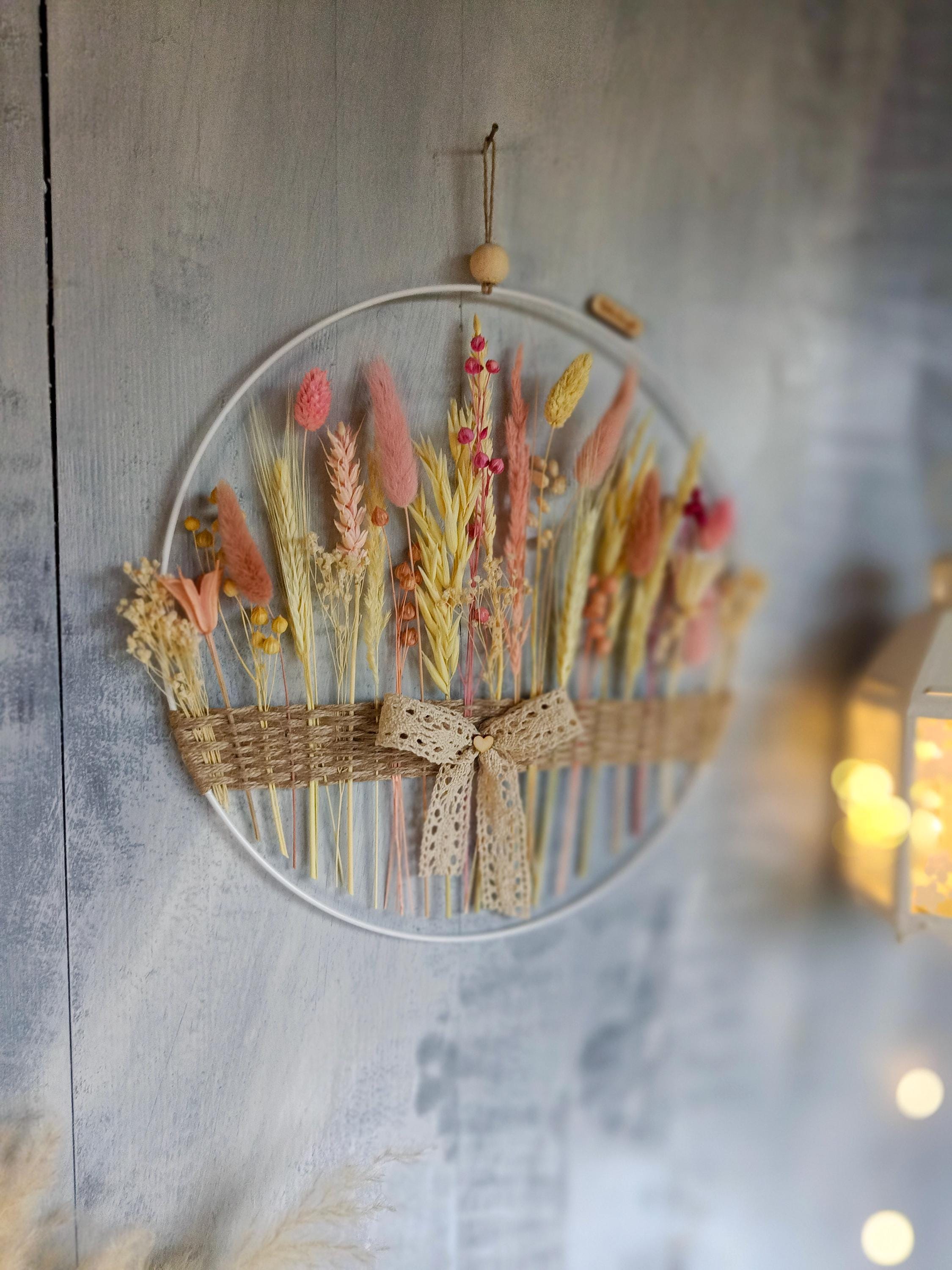 Boho Wall Hanging - Mother’s Day Floral Gift, Handmade Dried Floral ...