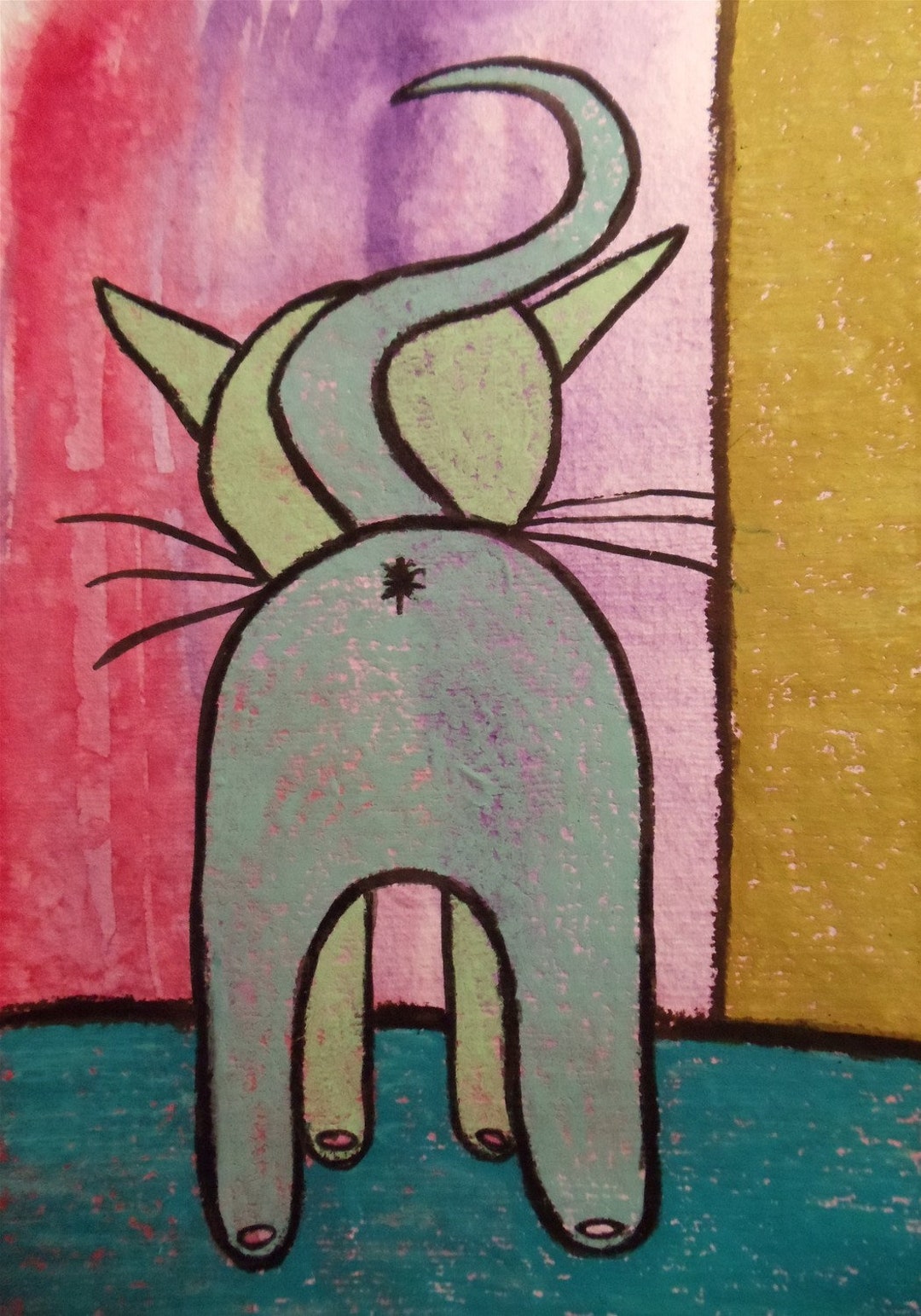 Kitty Butt Print Cat Lover T Sage Cat Butt Kitty Butt Etsy Uk