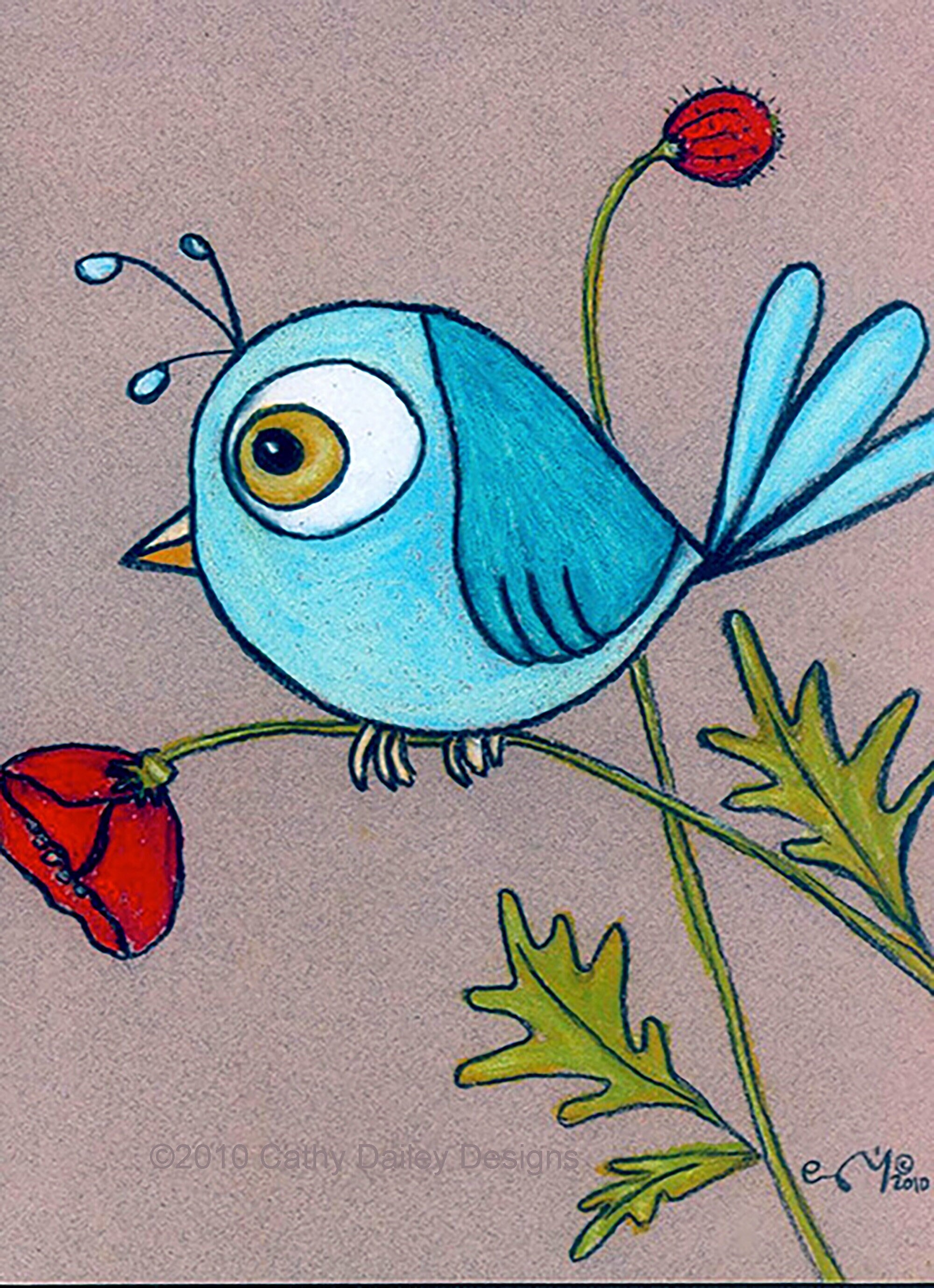 Blue Bird Wall Art Print Whimsical Bird Art Colorful Bird - Etsy Australia