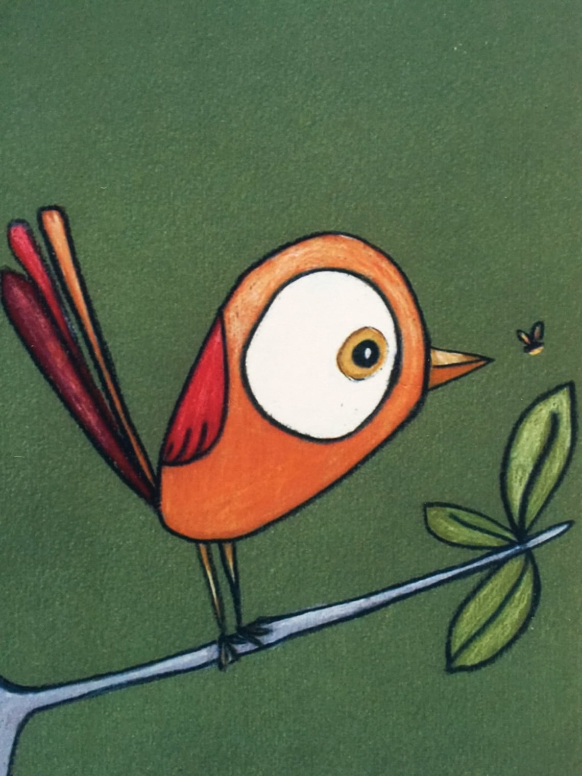 Funny Red Bird Art Print: "resisting the Urge" Signed and Matted 8x10 ...