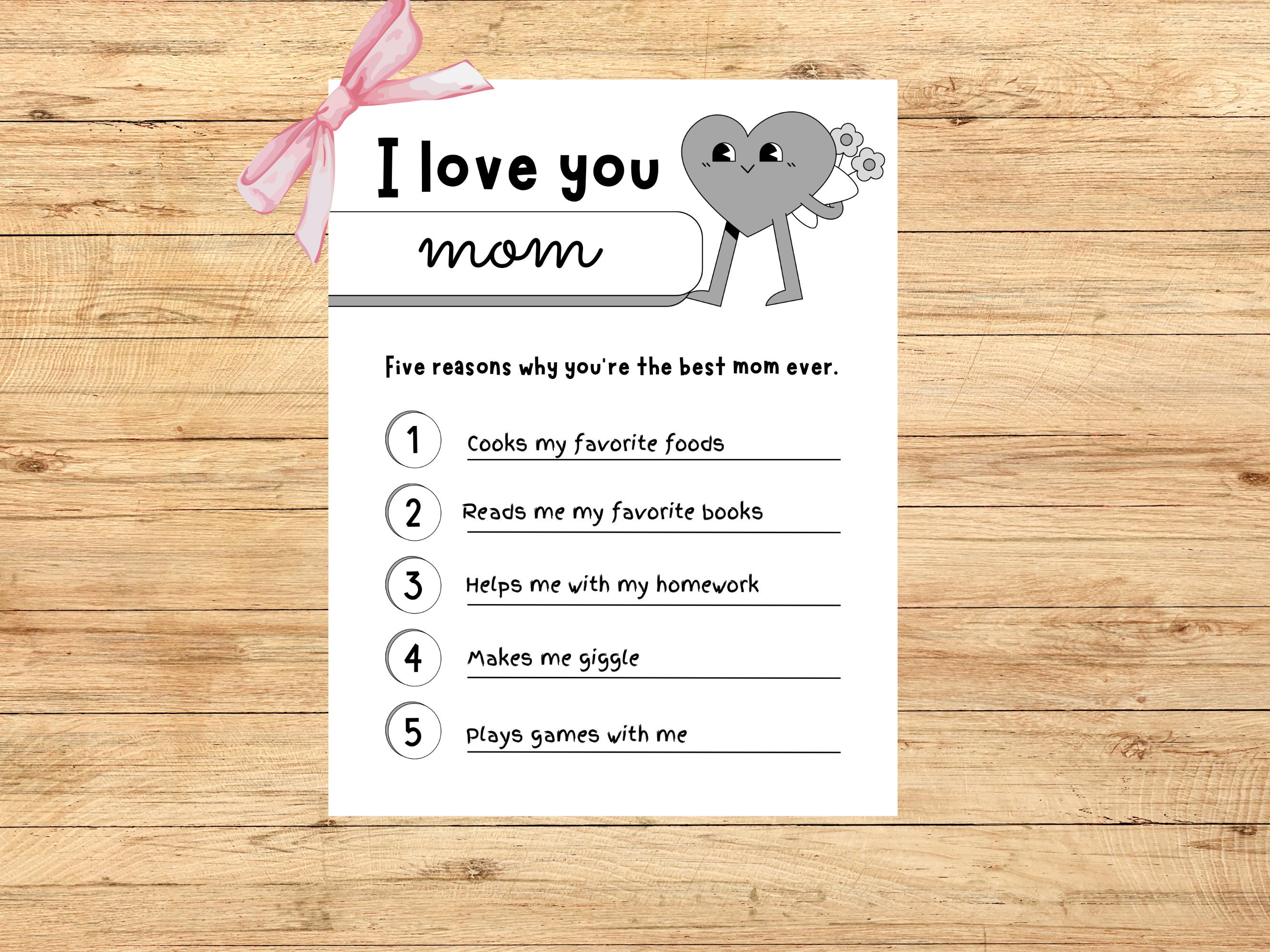 Mothers Day Printable , Mothers Day Activity , Craft Activity, What I ...
