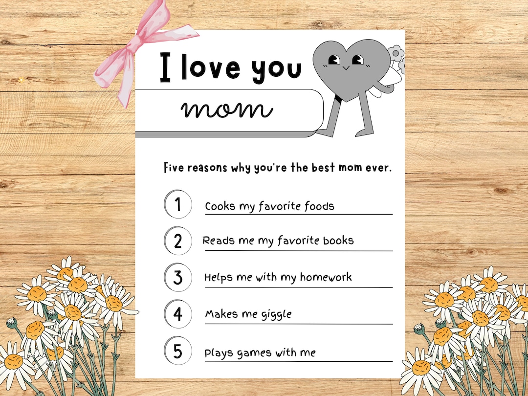 Mothers Day Printable , Mothers Day Activity , Craft Activity, What I ...