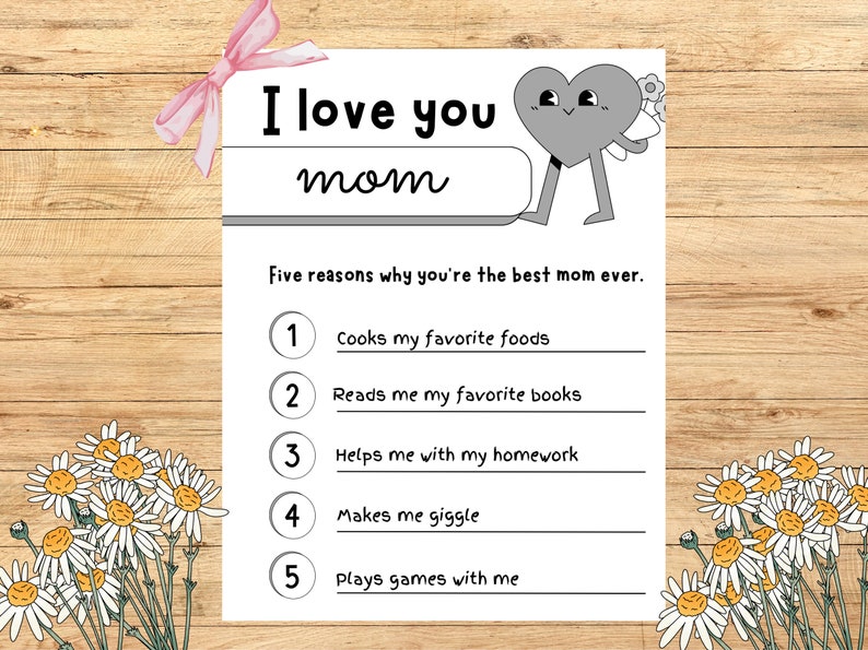 Mothers Day Printable , Mothers Day Activity , Craft Activity, What I ...