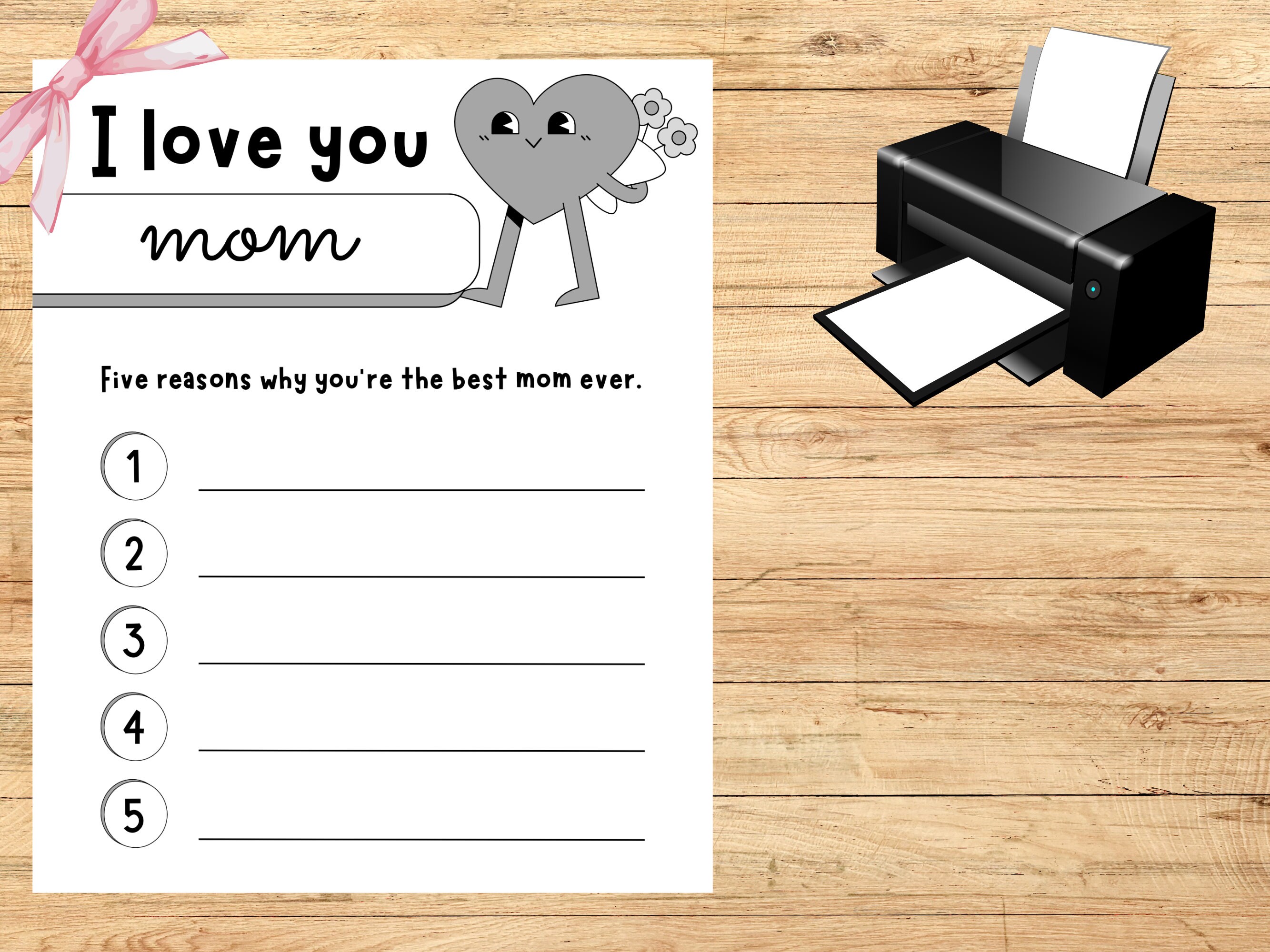 Mothers Day Printable , Mothers Day Activity , Craft Activity, What I ...