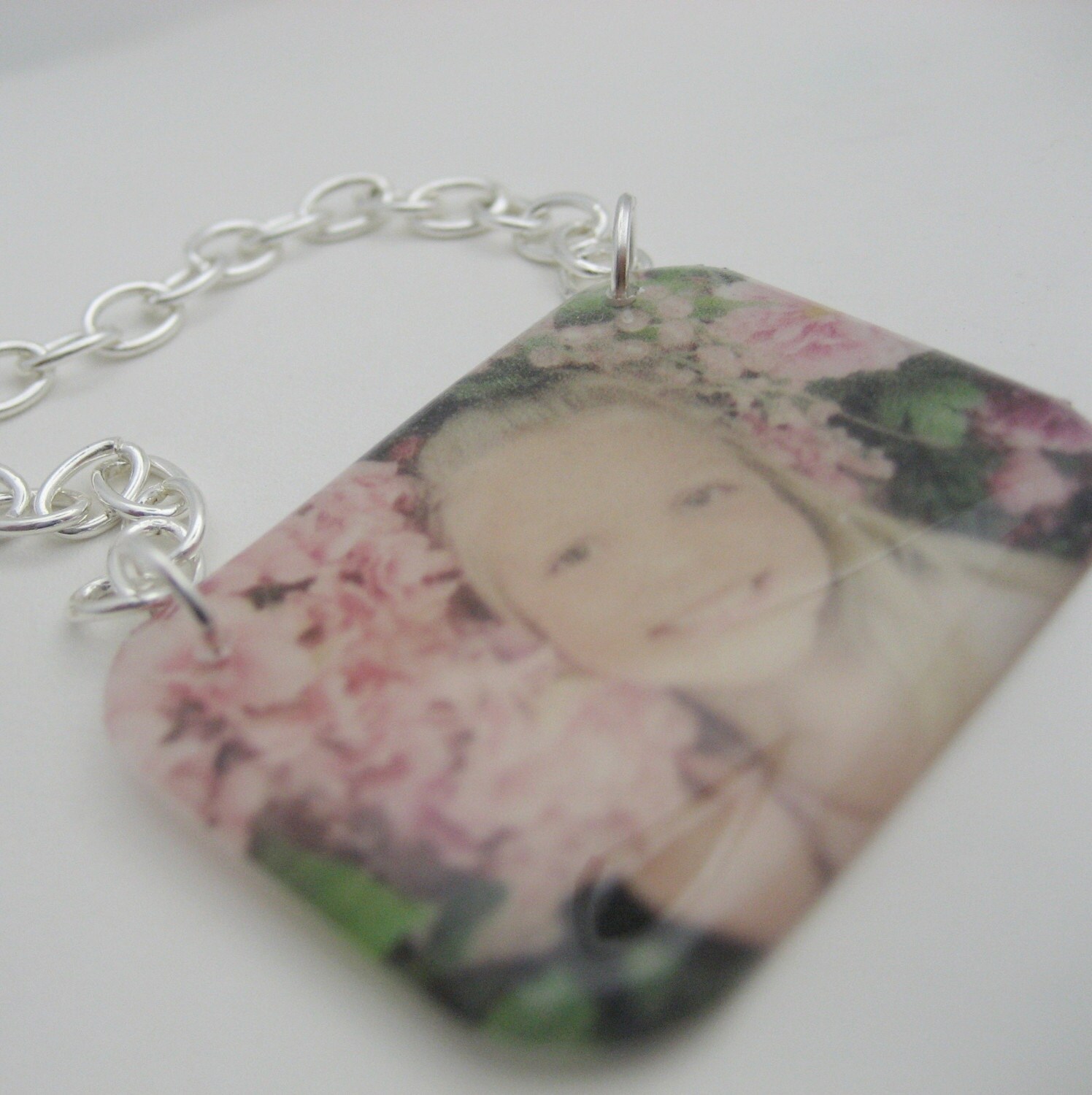 Custom Photo Lightweight Resin Pendant on Link Chain Necklace Great ...