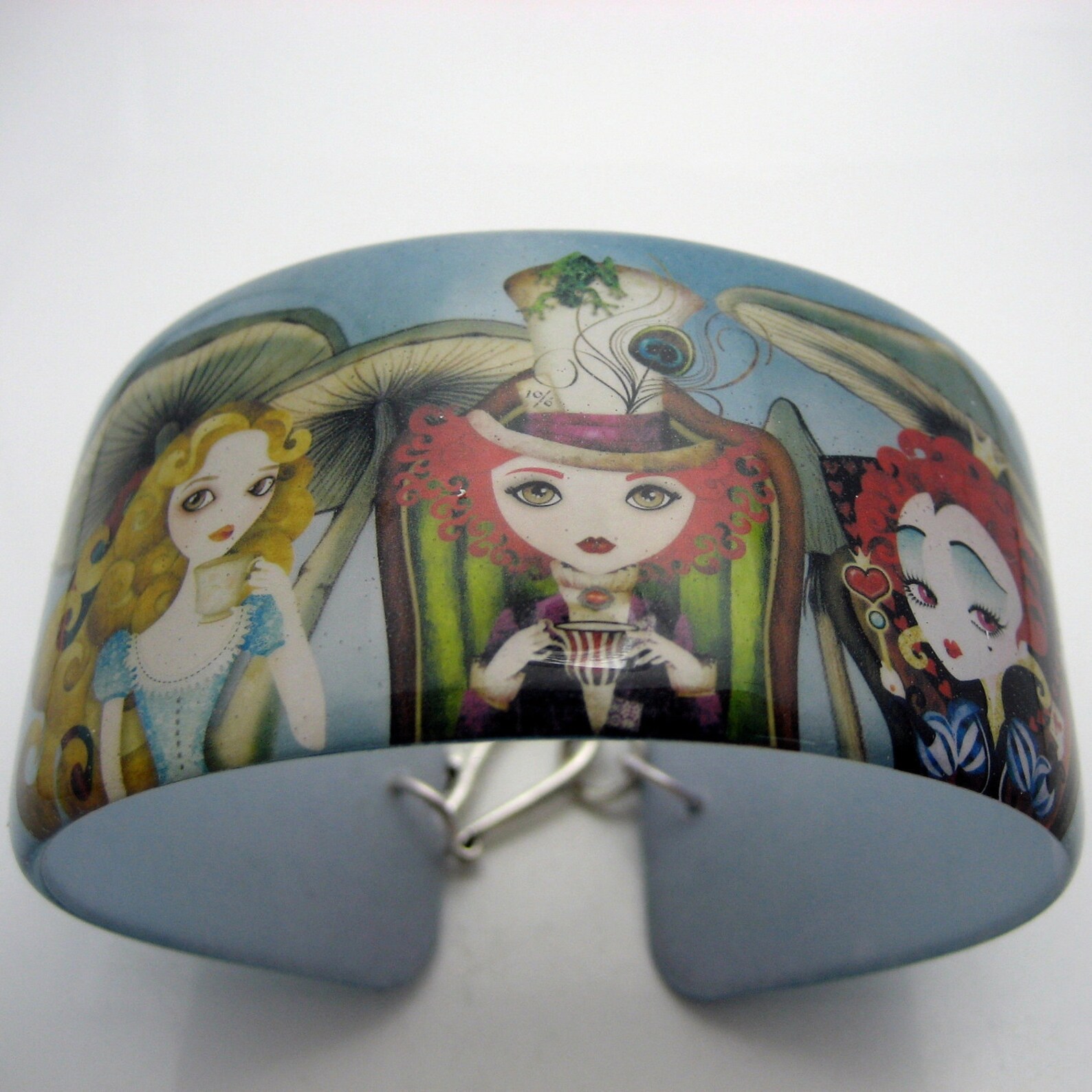 Alice's Mad Tea Party Resin Art Cuff Bangle Bracelet - Etsy