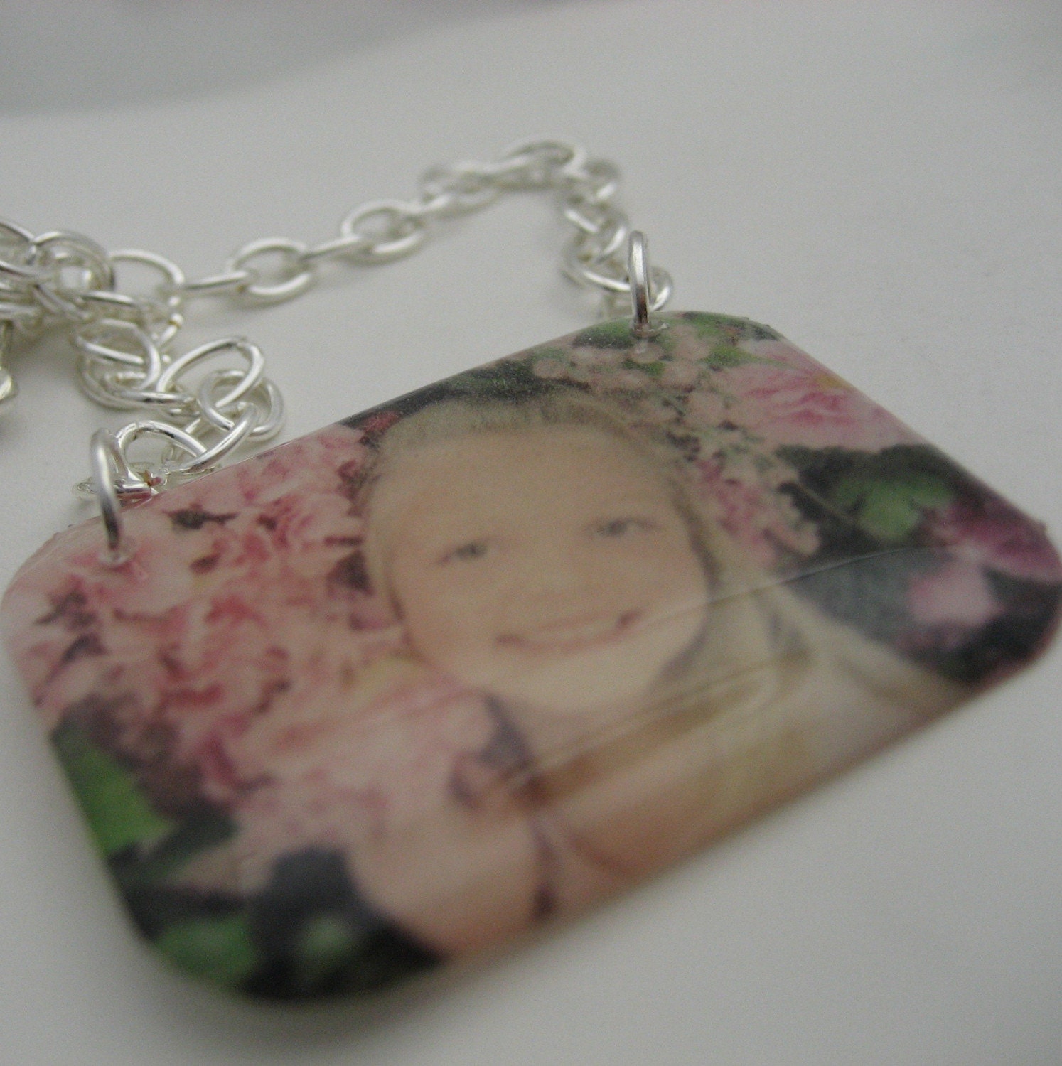 Custom Photo Lightweight Resin Pendant on Link Chain Necklace Great ...