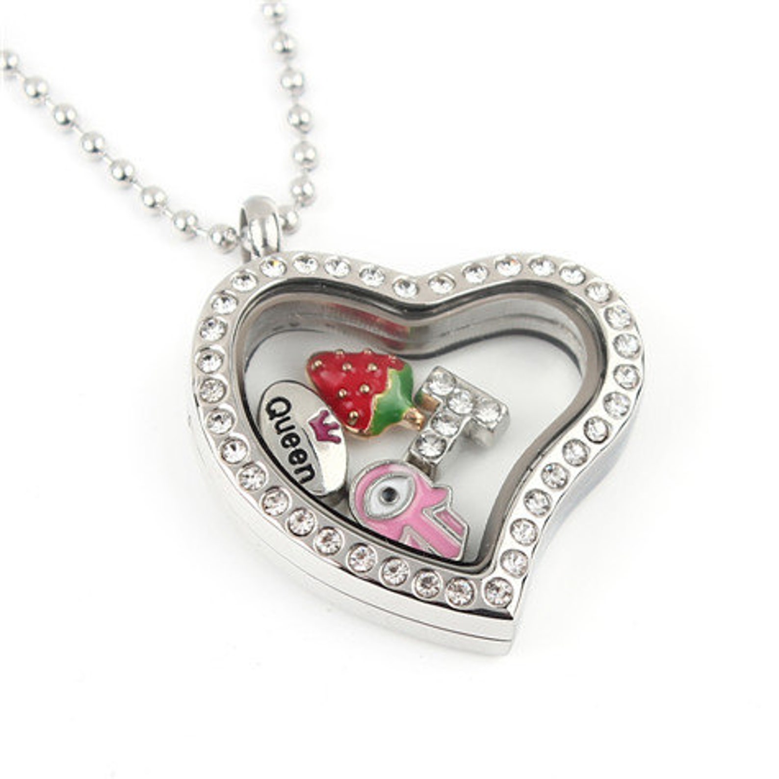 Glass Magnetic Locket Heart Necklace for My Floating Charms - Etsy