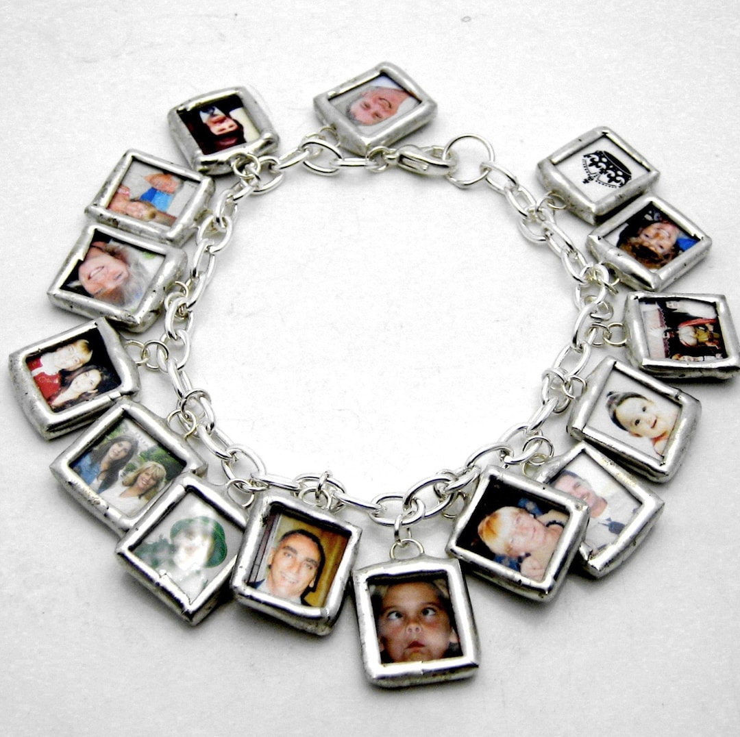 Custom Glass Photo Memory Charm Cha Cha Bracelet Reversible With Your ...