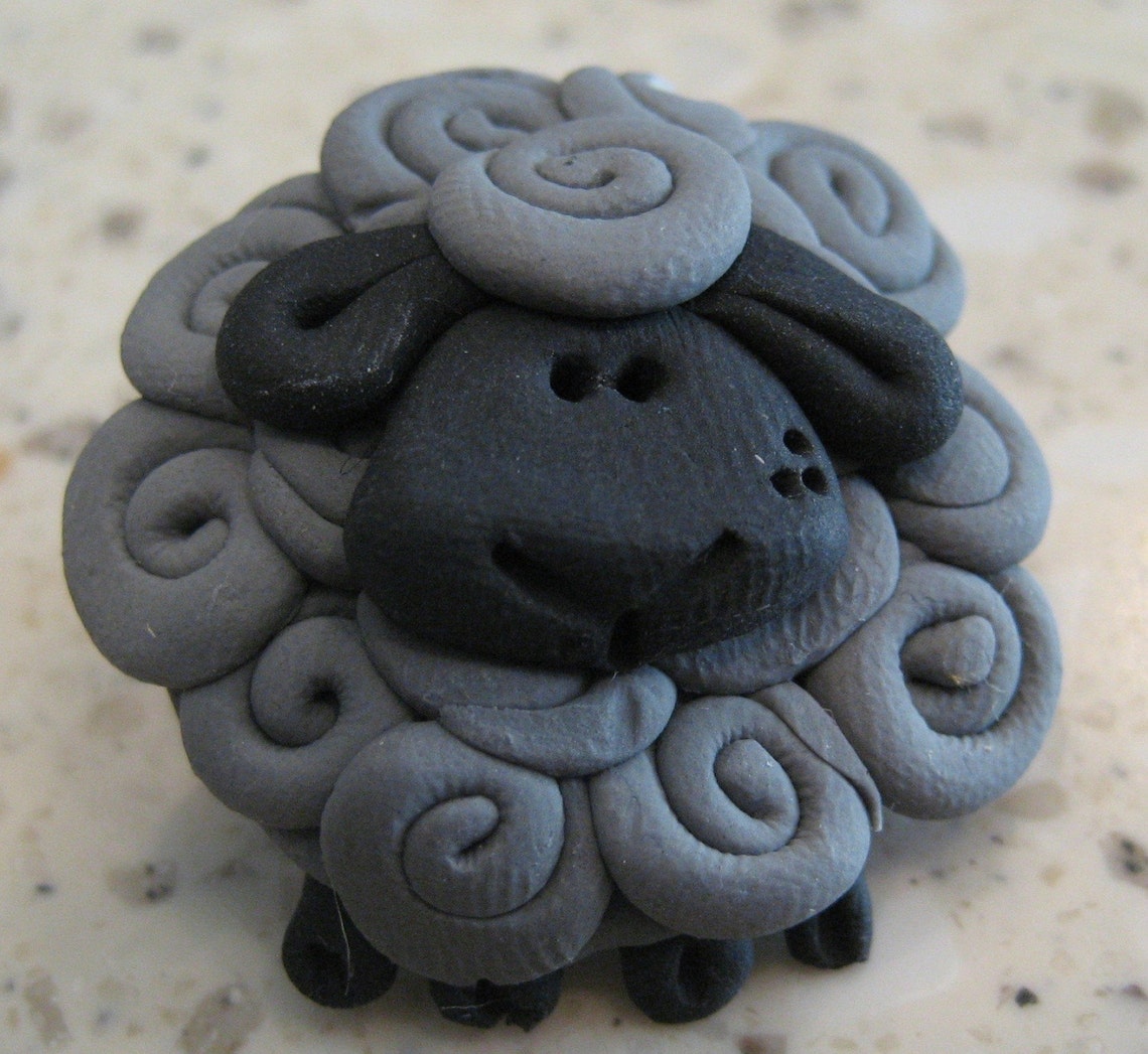 Designer Art Pin White or Black Sheep Pin Badge Brooch Great Knitting ...