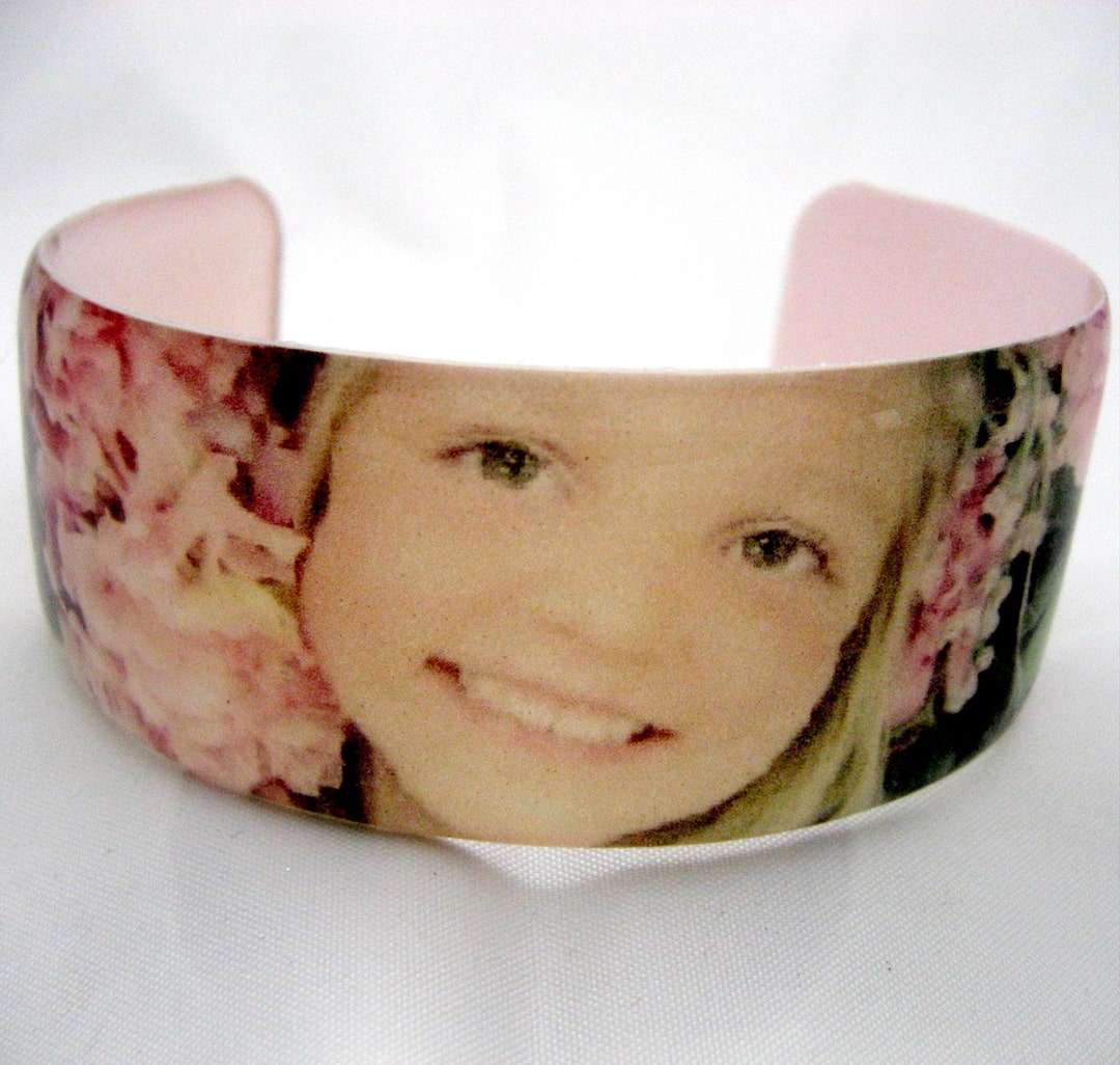 Custom Resin Cuff Bangle Bracelet With Your Photo Lightweight ...