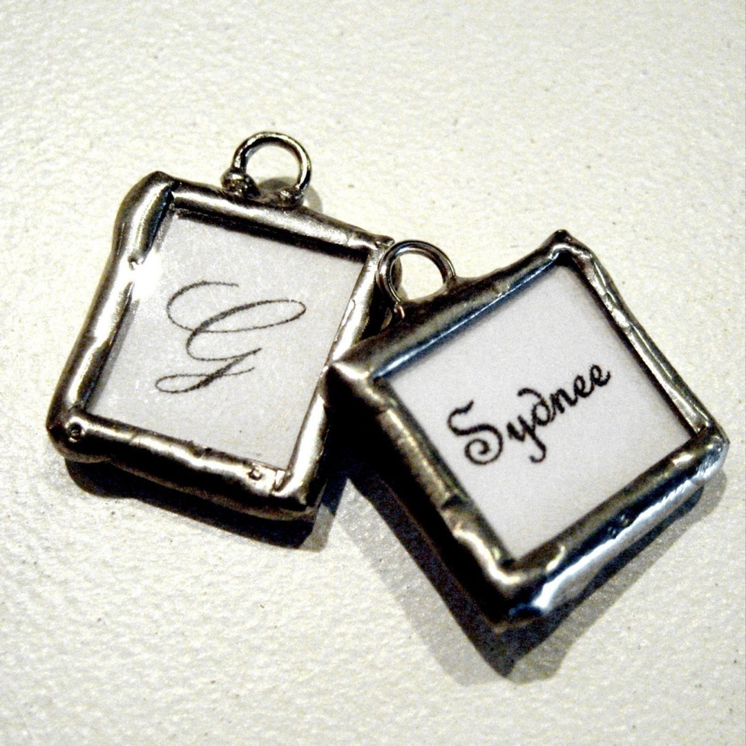 Custom MINI CHARM Photo Memory Soldered Glass Charms Reversible With ...
