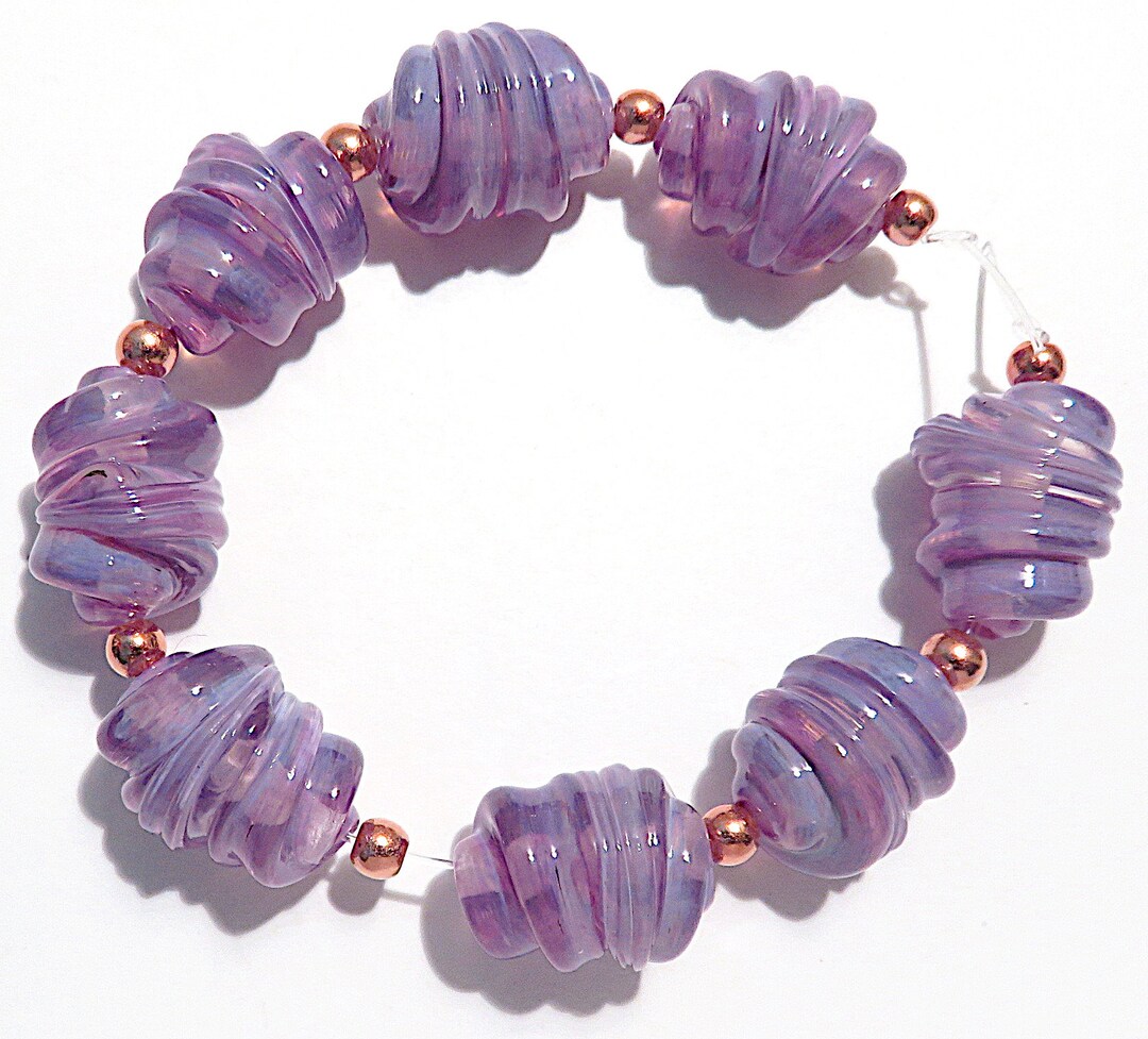 Light Purple Rose Whirled, Handmade Lampwork Beads - Etsy