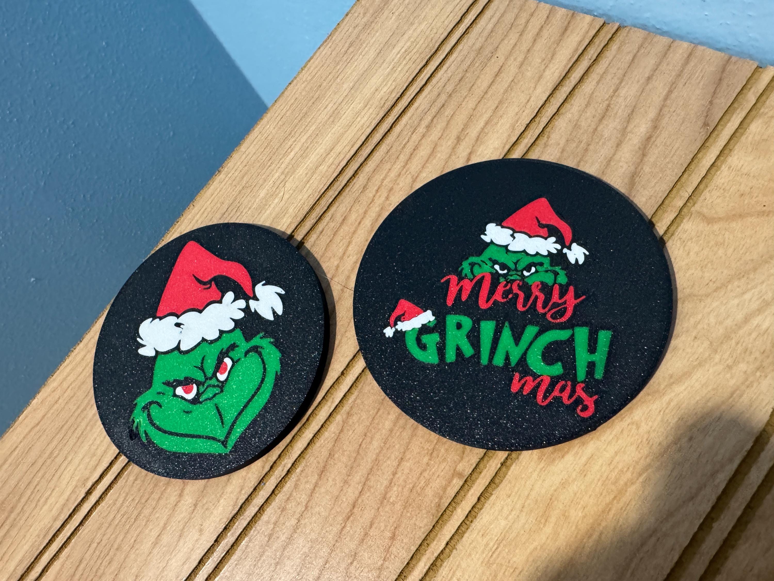 3D Set of Grinch Coasters - Etsy