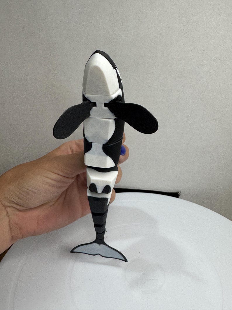 Articulated Orca Figurine – 3D Printed Killer Whale | Desk Toy & Gift ...