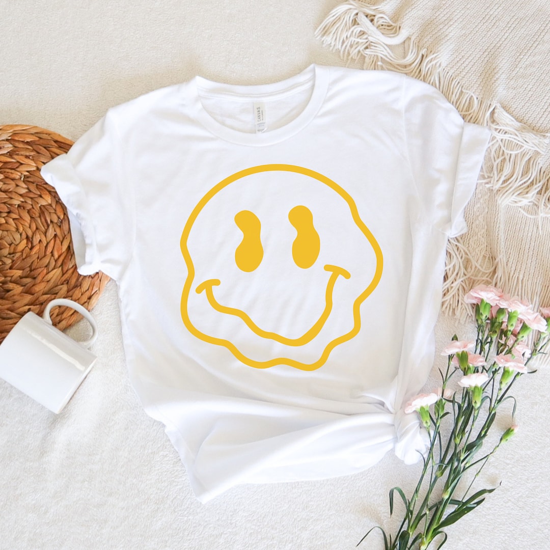 Wavy Smiley Face Shirt, Vintage Smile Face T-shirt, Retro Smile Shirt ...